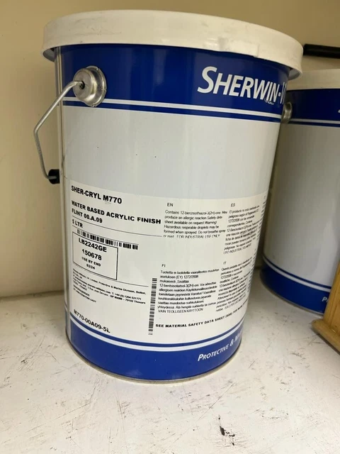 SHERWIN - WILLIAMS M700 water Based arcyclic Finish Flint 00.A.09 £40. ...