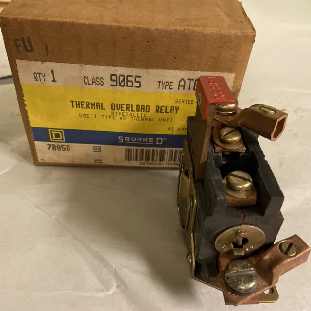 SQUARE D,78050,THERMAL OVERLOAD Relay Class 9065 AT0-1R $30.00 - PicClick