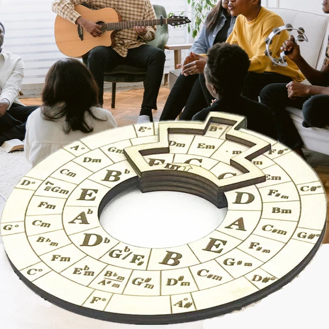 CIRCLE OF FIFTHS Wooden Chord Wheel Music Melody Tool Musical ...