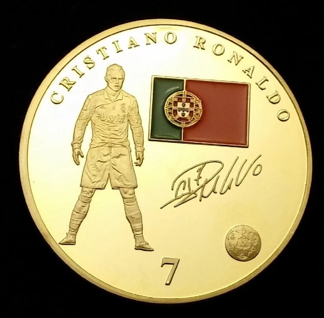 RONALDO GOLD COIN Real Madrid Signature Al Nassr World Cup Man U C CR7 ...