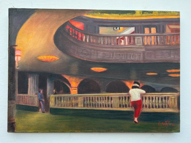 TABLEAU HUILE SUR toile Edward Hopper signé et estampillé 20 X 28 ...