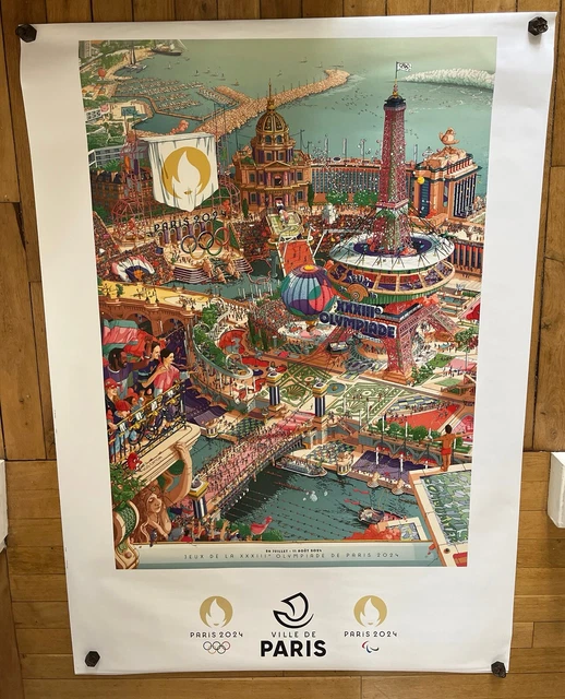 Paris 2024 Jeux Olympiques Jo 118 X 165 Affiche Poster Eur 80 00
