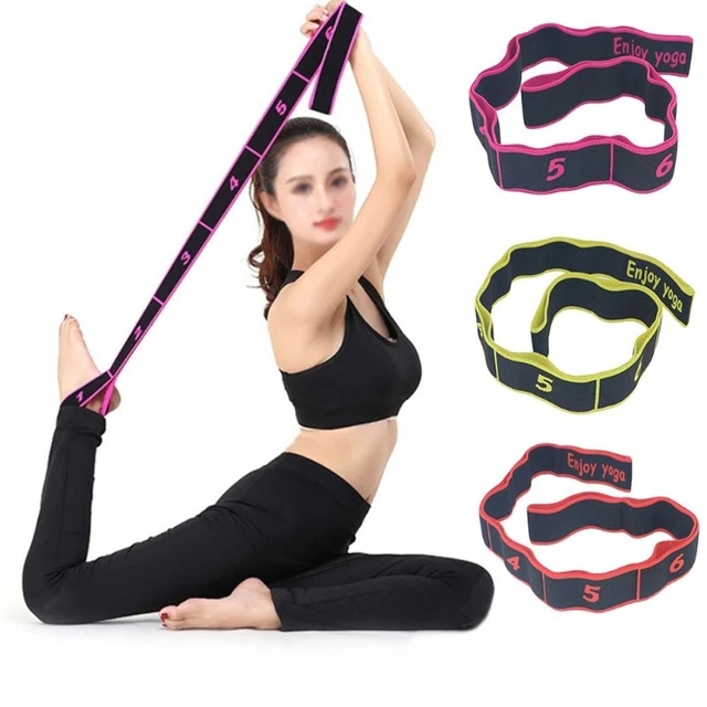 FITNESS EQUIPMENT STRETCH Belt Elastic Band Yoga Pull Strap Resistance ...
