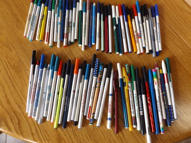LOT OF 72 Vintage Collectors Ball Point Ink Advertising Pens, LOT # 7 ...