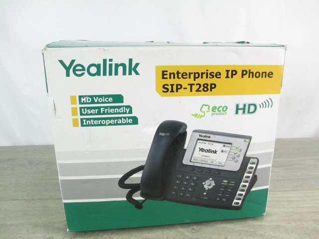 YEALINK SIP-T28P 6 Line 2 Port 10/100 PoE HD Voice Executive IP Phone ...