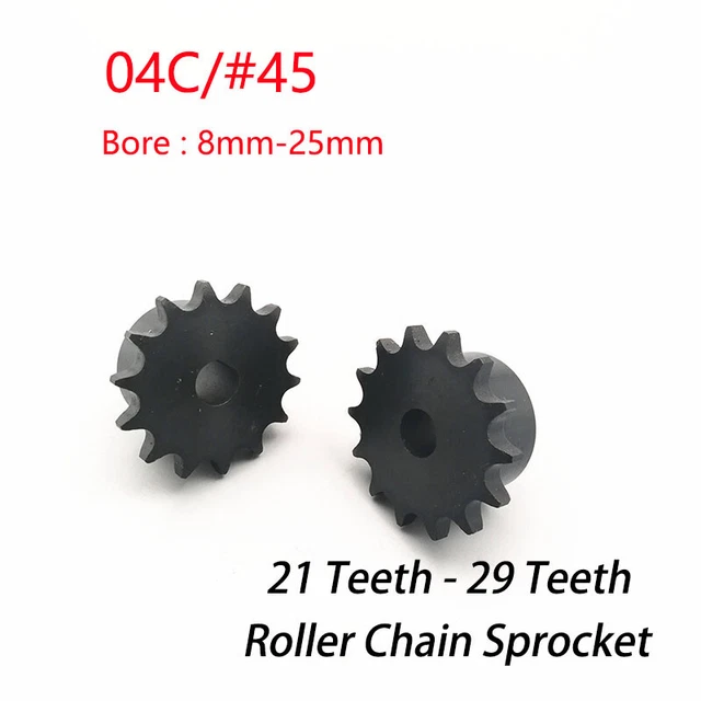 #45 ROLLER CHAIN Sprocket With Keyway 04C Sprocket 21T-29T Bore 8mm ...