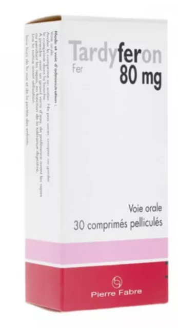 IRON SUPPLEMENT TARDYFERON 80mg 30.tab Ferrous Sulfate- Free Shipping £ ...