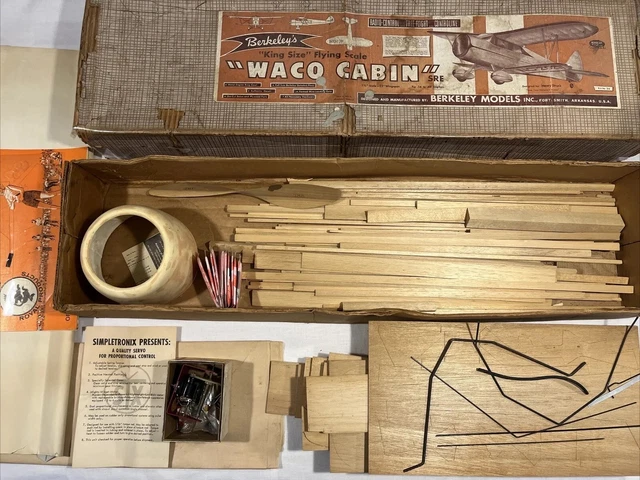 KIT AVION BERKELEY Models WACO CABINE SRE Bi-Plane 52"ws RC/CL BALSA #3 ...