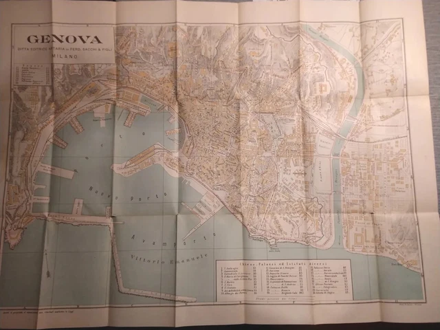 GENOVA ANTICA MAPPA Cartina e guida fine 1800. Artaria EUR 35,00 ...