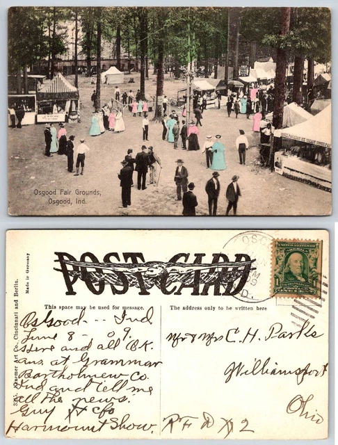 OSGOOD INDIANA JUSTO Grounds Crowd Mano Tintado Tarjeta Postal k396 EUR ...