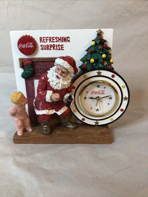 1998 COCA-COLA SANTA Claus Collectible Figurine Clock Model # 4520-H £ ...