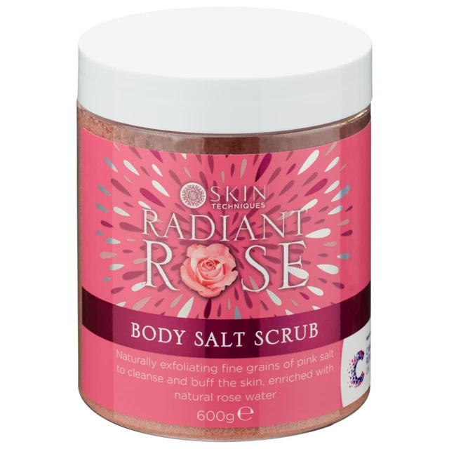 SKIN TECHNIQUES RADIANT Rose Body Salt Scrub 600g £8.99 - PicClick UK