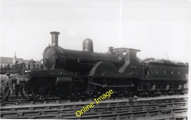 Railway Darkroom Photo Sr Adams X2 4 4 0 No 579 Unknown Shed C1905 £3
