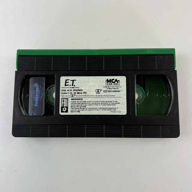 VINTAGE E.T. THE Extra-Terrestrial VHS Video Cassette 1988 Rare Green ...