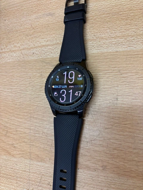 SAMSUNG GEAR S3 Frontier Cassa 46mm Nera, Cinturino Nero Smartwatch EUR ...