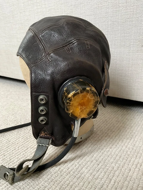 WW2 RAF C type flying helmet size 4 largest size glider pilot training ...