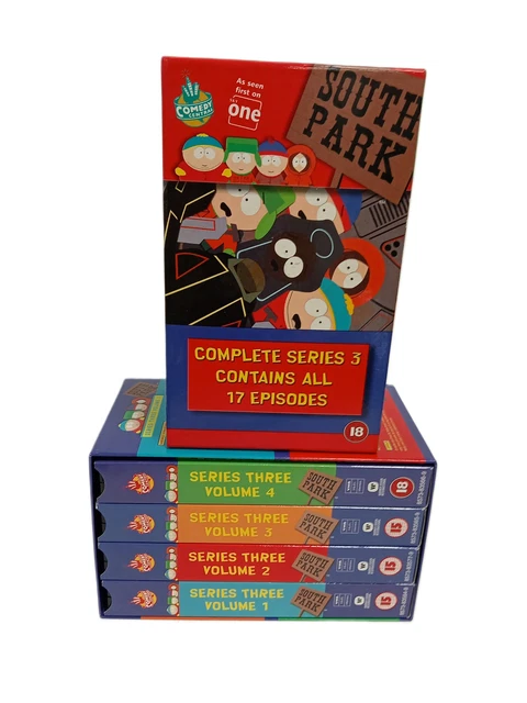 SOUTH PARK COMPLETE Series 3 VHS Set - 4 Volumes - 17 Episodes Untested ...