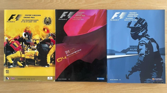 COLLECTION OF THREE F1 Grand Prix Programmes - Belgium, Australia ...