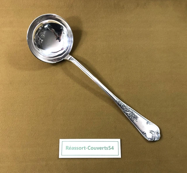 LOUCHE À POTAGE PEMJA modèle LOUIS XV ROCAILLE métal argenté Couvert ...