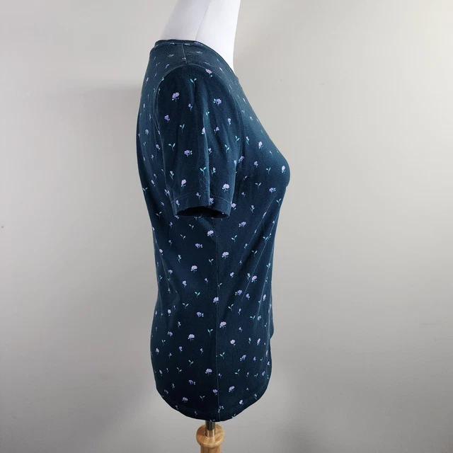 TWIK SIMONS SHIRT Womens Medium Navy Floral Slim Fit Organic Cotton ...