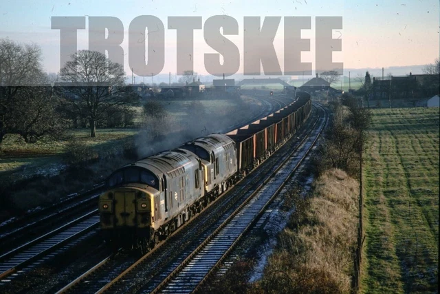 35MM SLIDE BR British Rail Diesel Loco Class 37 37042 Melton Ross 1988 ...