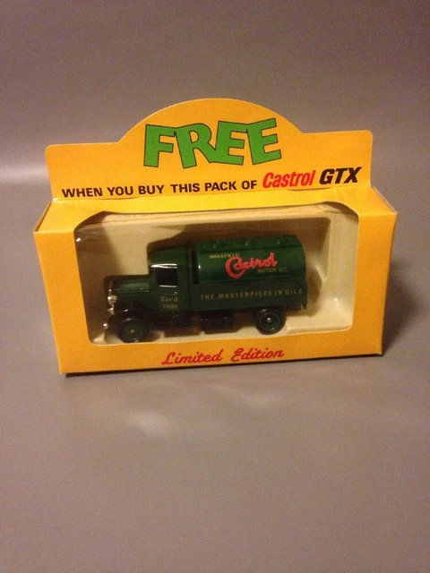 VINTAGE BOXED LLEDO Model Castrol Motor Oil Die Cast Gtx Free Gift Car ...