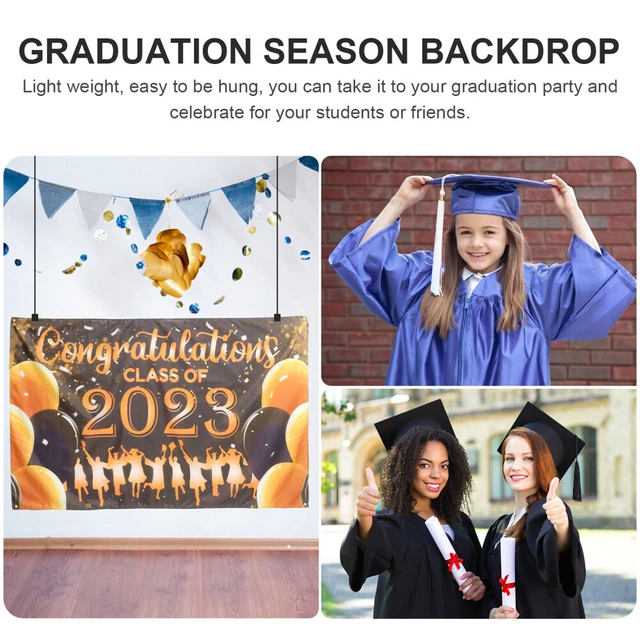 GRADUATION SEASON 2X Congratulations Graduation Backdrop Banner Grad ...