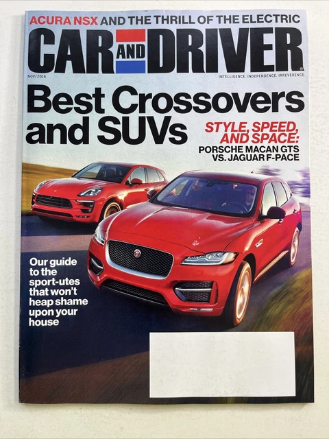 CAR & DRIVER Magazine VTG Crossover SUV Porsche Macan GTS Jaguar F-Pace ...