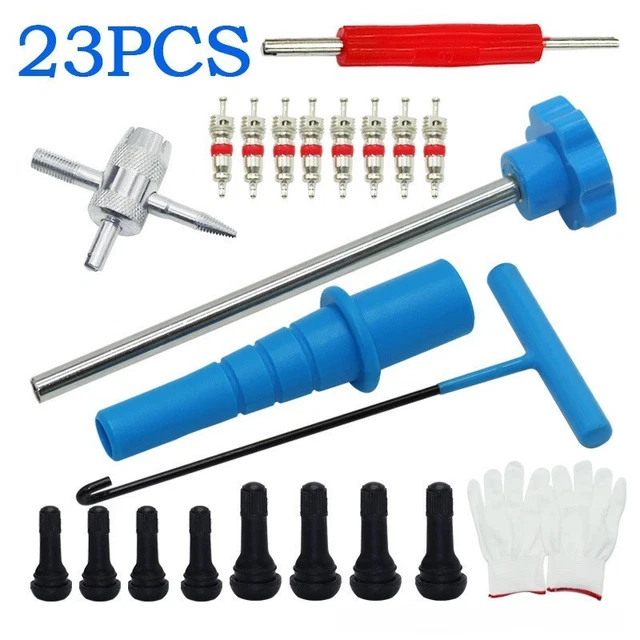 TIRE VALVE KIT Stem Install Tool On-the-go Repairs Multi-size ...