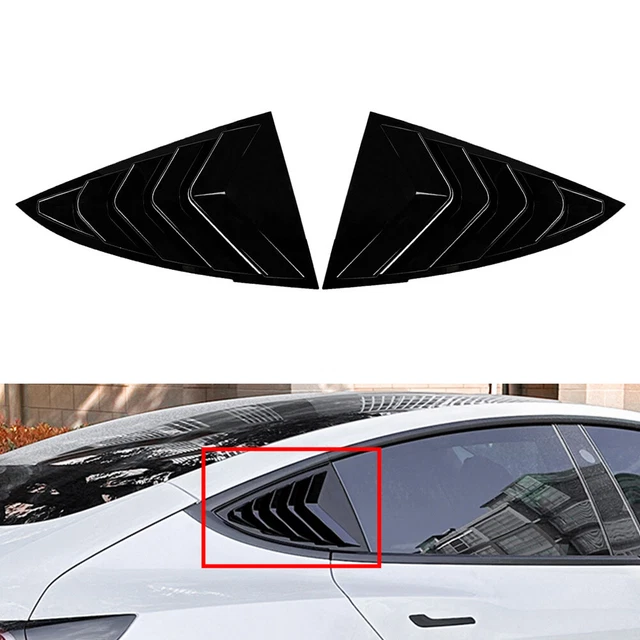 REAR WINDOW SIDE Vent Shutter Louver Cover Trim For Tesla Model 3 Model ...