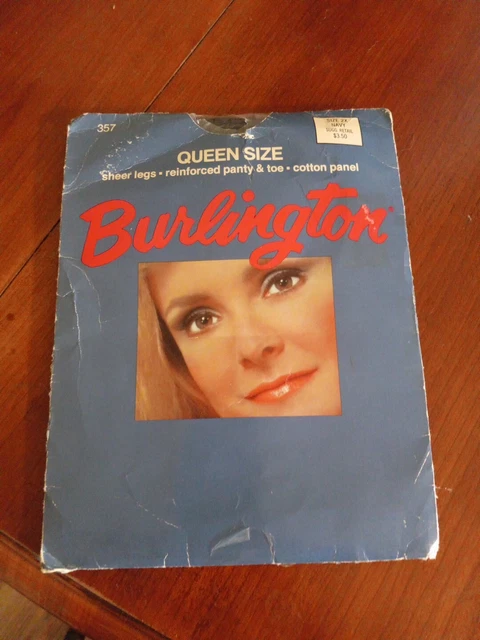 VINTAGE BURLINGTON SHEER Legs Reinforced Panty Toe Panty Hose Navy Sz ...