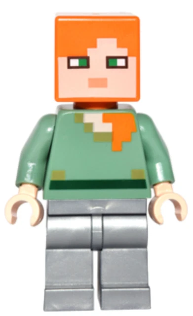 LEGO MINECRAFT MINIFIGURE Alex - Flat Silver Legs min026 21125 $7.99 ...