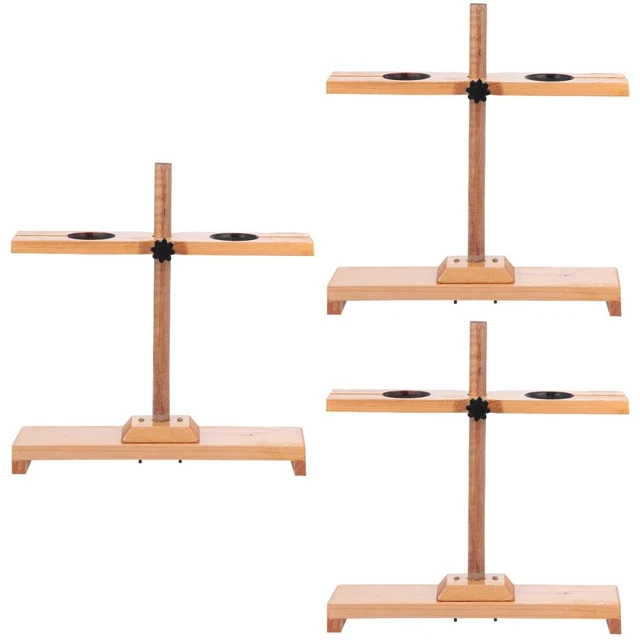 6 HOLES FUNNEL Rack Wooden Glass Bottles with Lids Lab Holder £35.98 ...