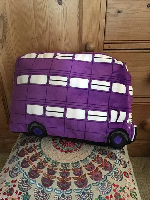 HARRY POTTER WIZARDING World Knights Bus Purple Cushion Soft Plush Toy ...