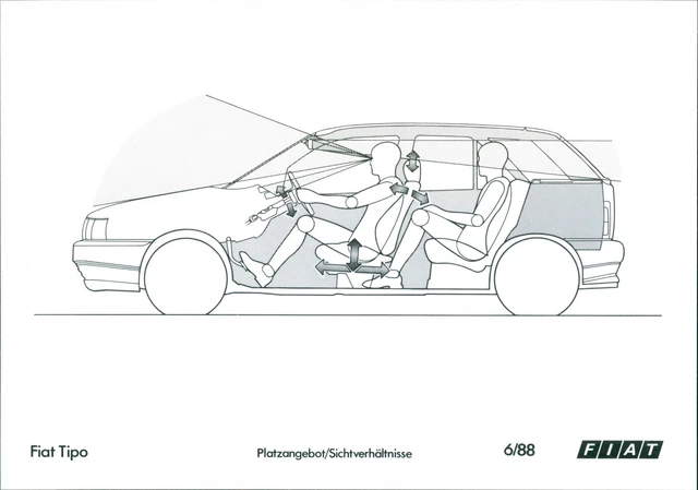 TECHNICAL DRAWING OF 1988 Fiat Tipo DGT - Vintage Photograph 3270885 £9 ...