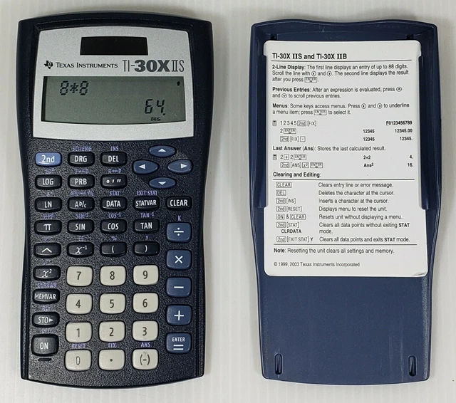 TEXAS INSTRUMENTS TI-30X IIS Solar Powered Scientific Calculator w ... TEXAS INSTRUMENTS TI-30X IIS Solar Powered Scientific Calculator w ...