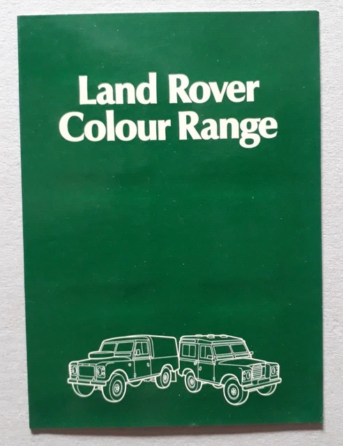 LAND ROVER & V8 Colour Paint Chart Brochure 1980 £14.99 - PicClick UK