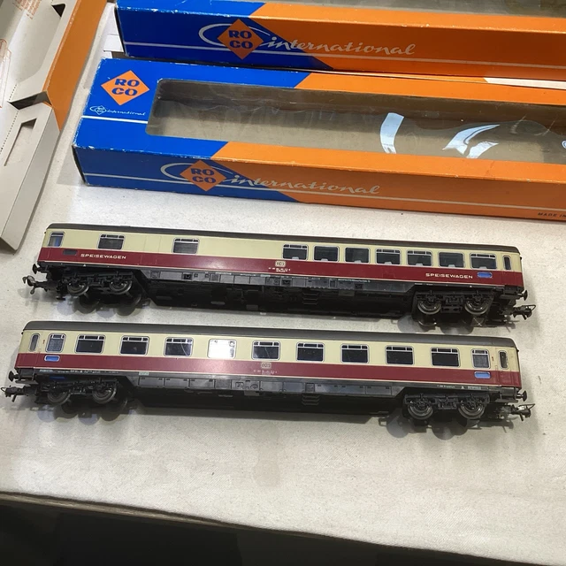2X ROCO HO Scale DB 4267 Passenger Coach & 4268 Restaurant Car. Boxed ...