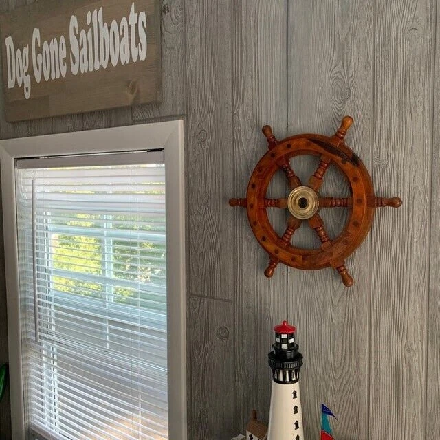 12 & MARIN en Bois Roue Tenture Murale Vaisseau Volant Pirate Fait à la Main EUR 41,62 - PicClick FR