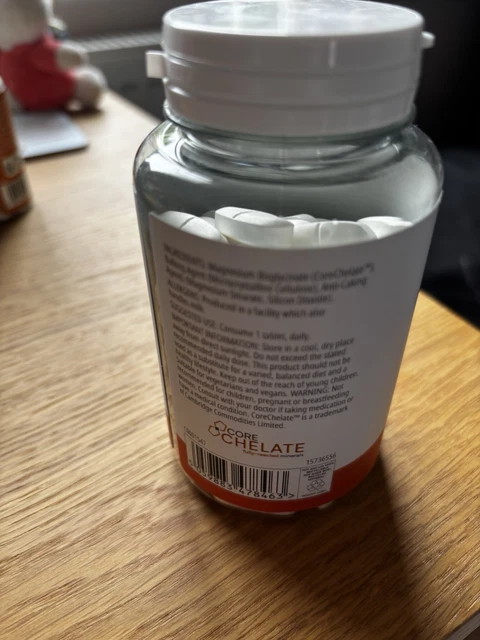 MAGNESIUM BISGLYCINATE TABLETS 113mg 90 Tablets Included, Sealed And ...