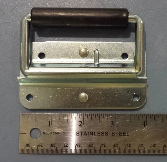 SPRING LOADED SURFACE Mount Handle with Padded Rubber Grip, 4" Heavy ...