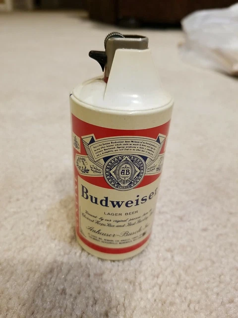 VINTAGE BUDWEISER BEER Can Cricket Lighter By Gillette Table Lighter £ ...