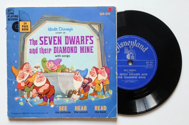 WALT DISNEY'S THE Seven Dwarfs And Their Diamond Mine Book & Vinyl ...