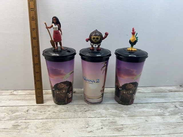 DISNEY MOANA 2 Cinema Drink Cup with Moana & Hei Hei & Coconut Figure ...