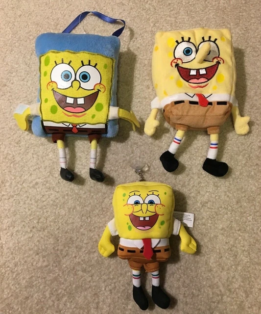 SPONGEBOB SQUAREPANTS LOT 3 Beanie Plush Soft Stuffed Toy Notepad TY ...