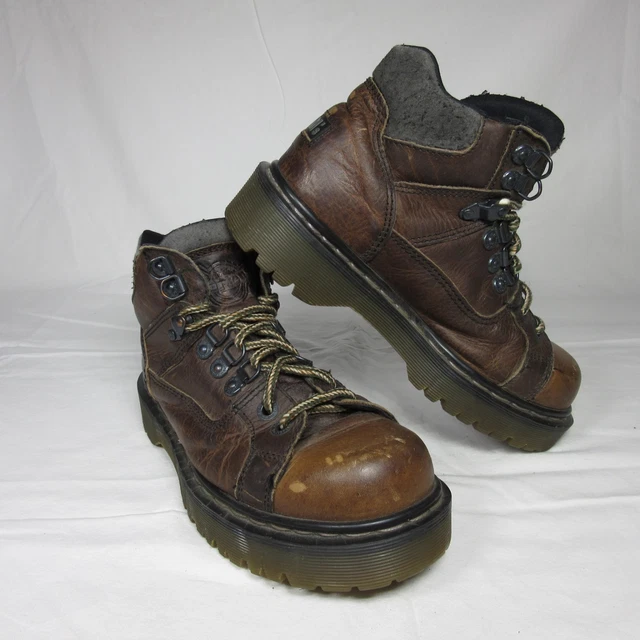 DR. MARTENS 9728 Brown Chunky Leather Lace Up Boots Size 6M/7L Made In ...