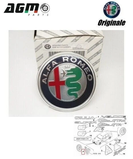 FREGIO LOGO STEMMA Anteriore Logo Class, Originale Alfa Giulia Stelvio ...