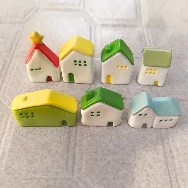 7PCS MINIATURE GARDEN House Model Set | Resin Tiny Houses for Fairy ...