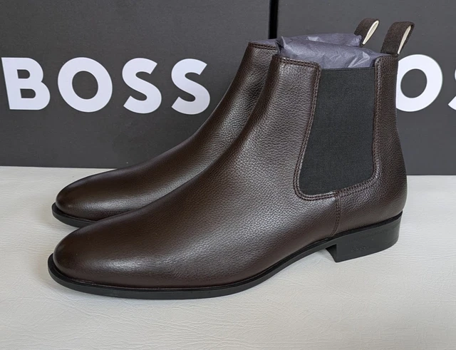 HUGO BOSS BOOTS Colby Cheb gr dark brown size 9.5UK Narrow £125.48 ...