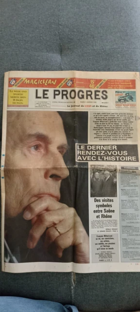 JOURNAL LE PROGRÈS Lyon Et Rhône En Date Du Mardi 9 Janvier 1996 EUR 1 ...